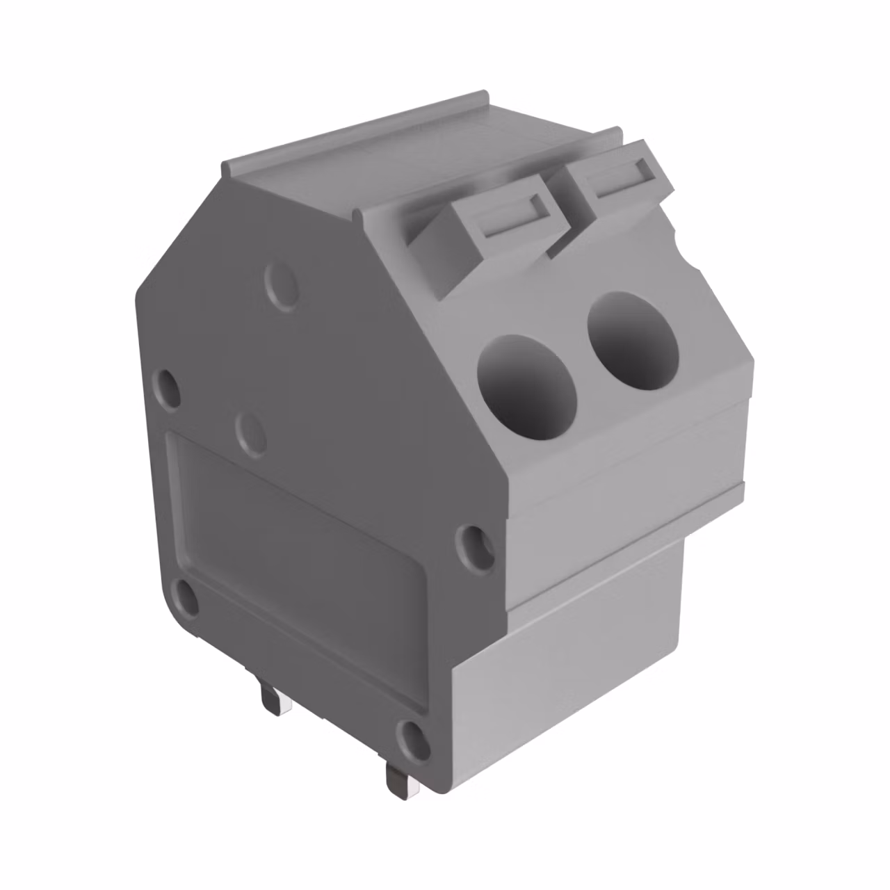 5.00mm Pitch, Eurostyle Fixed-Mount Push-Button Terminal Block, 45° Modular Luminaire, 10A, 26-14 AWG, Light Gray, 2 Circuits for sale
