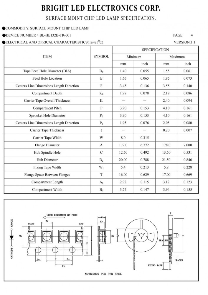 BL-HE132B LED specification page 3