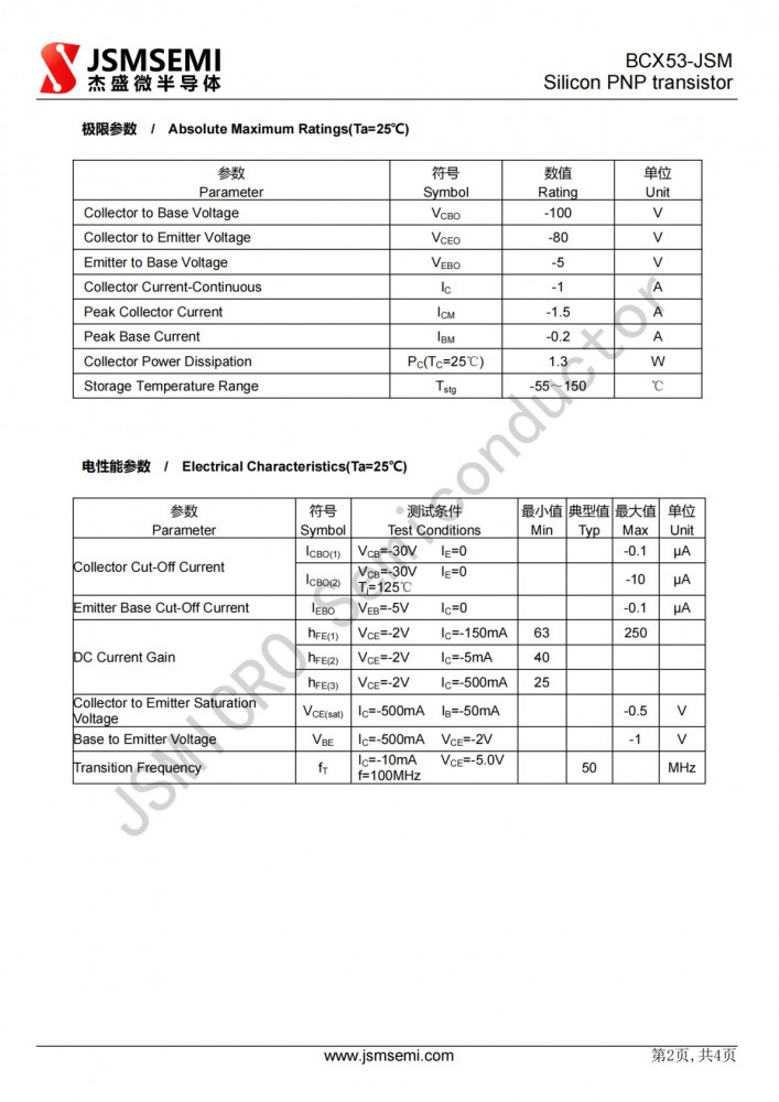 BCX53-JSM datasheet page 2