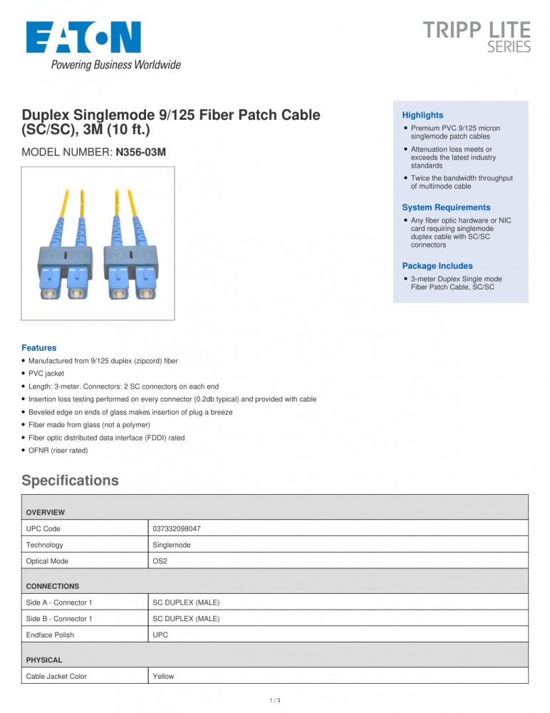 N356-03M technical document page 1