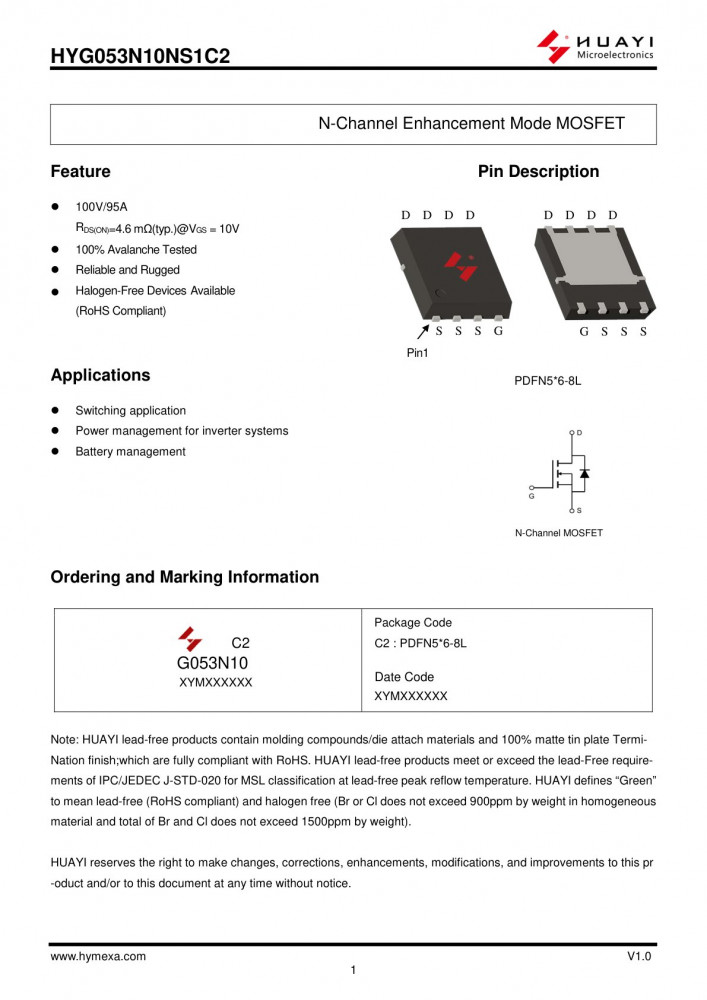 HYG053N10NS1C2 datasheet page 1