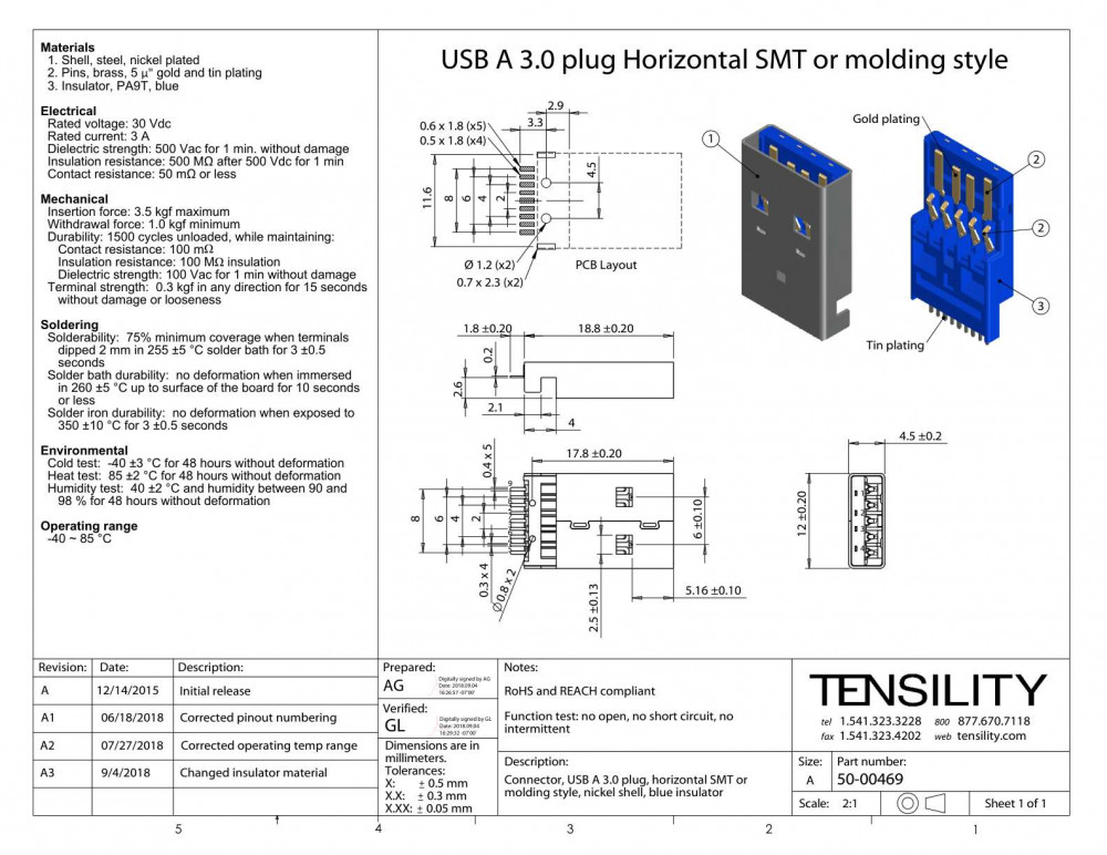 Tensility International 50-00469 product drawing preview