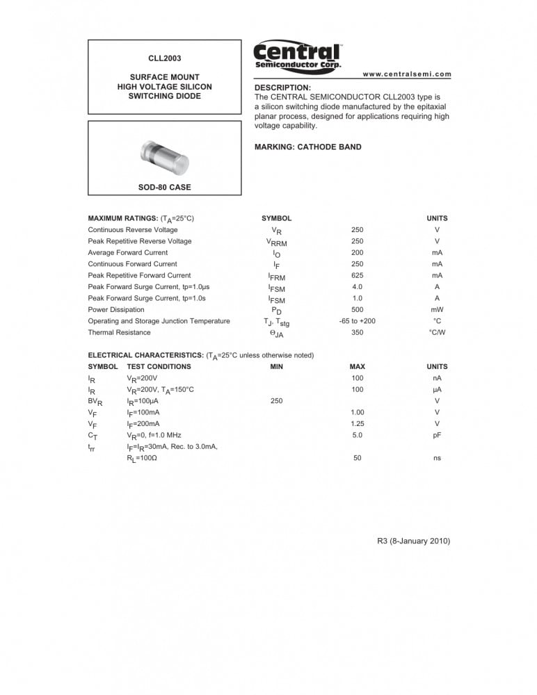 CLL2003 datasheet page 1
