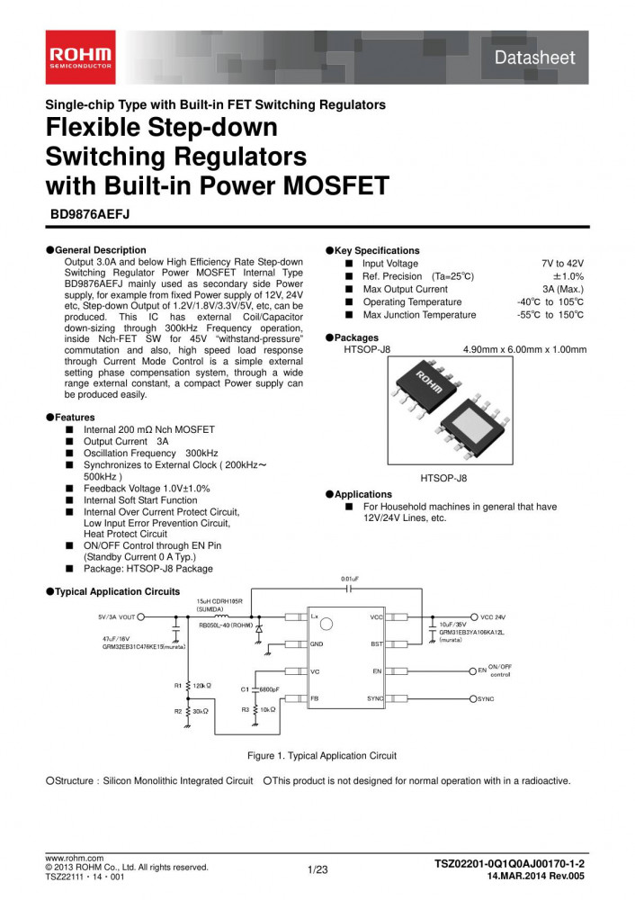 BD9876AEFJ-E2 datasheet page 1