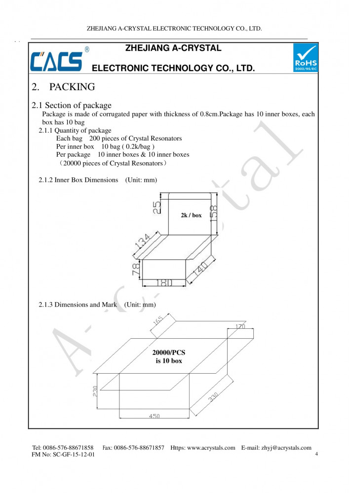 HC-49S crystal specification document, page 4