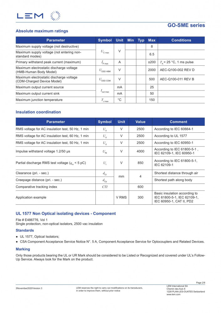 GO 20-SME datasheet page 2