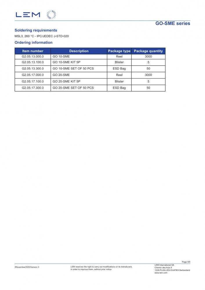 GO 20-SME datasheet page 9