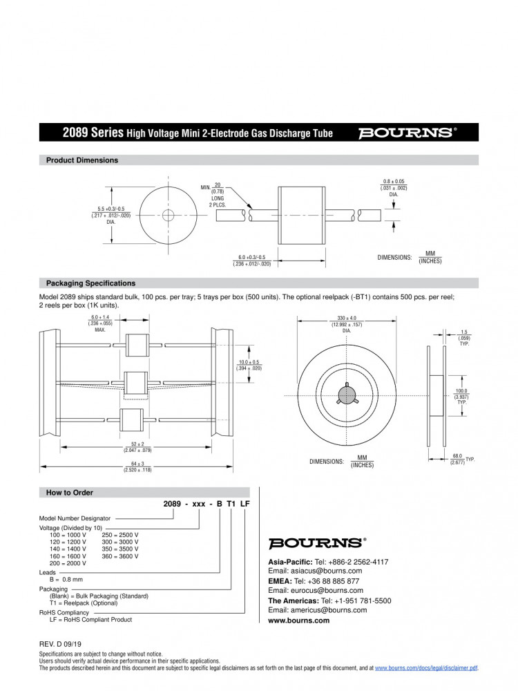 BOURNS 2089 Series datasheet page 2
