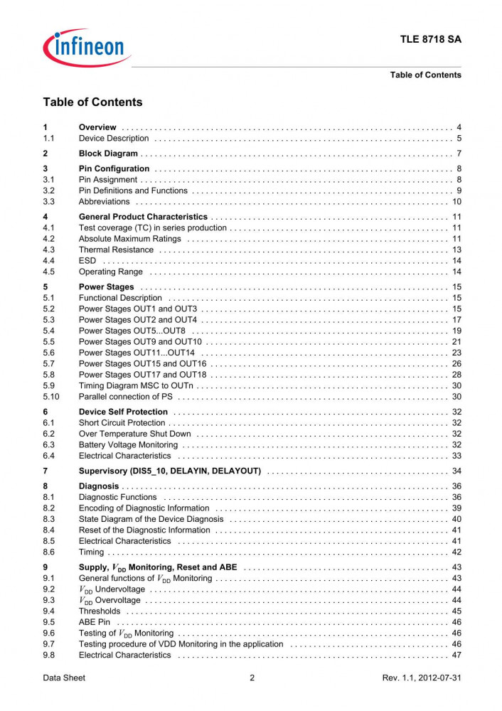 TLE8718SA datasheet page 2