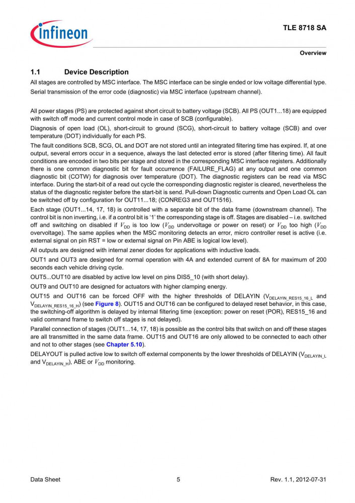 TLE8718SA datasheet page 5