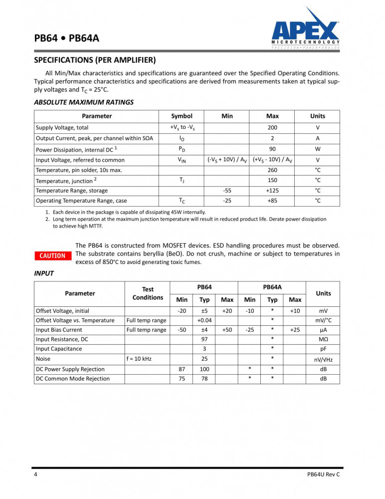 PB64 datasheet page 4