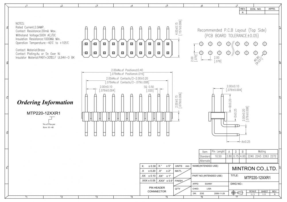 MINTRON MTP220-12XXR1 drawing page