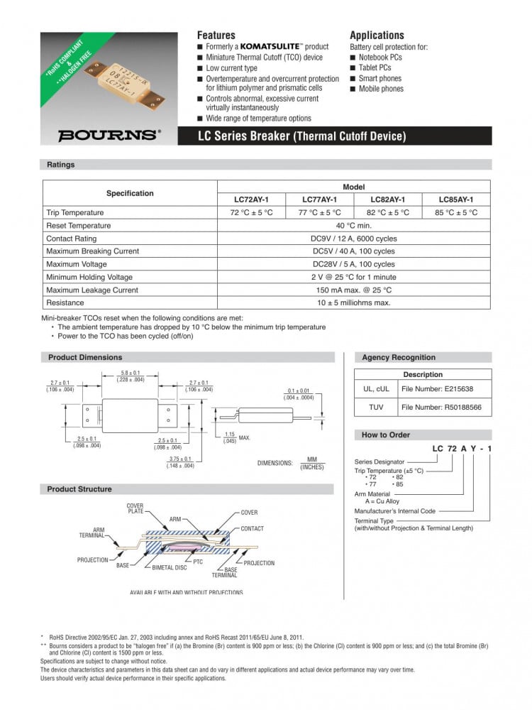 LC77AY-1 datasheet page 1