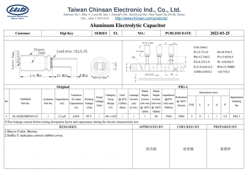 Chinsan EL Series datasheet page 3