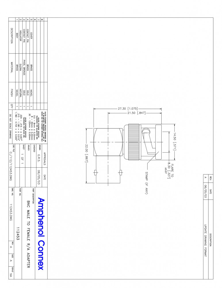 Amphenol Connex 112453 technical drawing