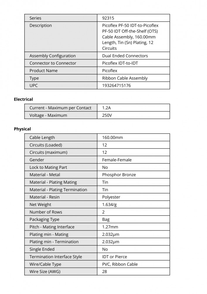 Product document image 2 for MOLEX 923151216