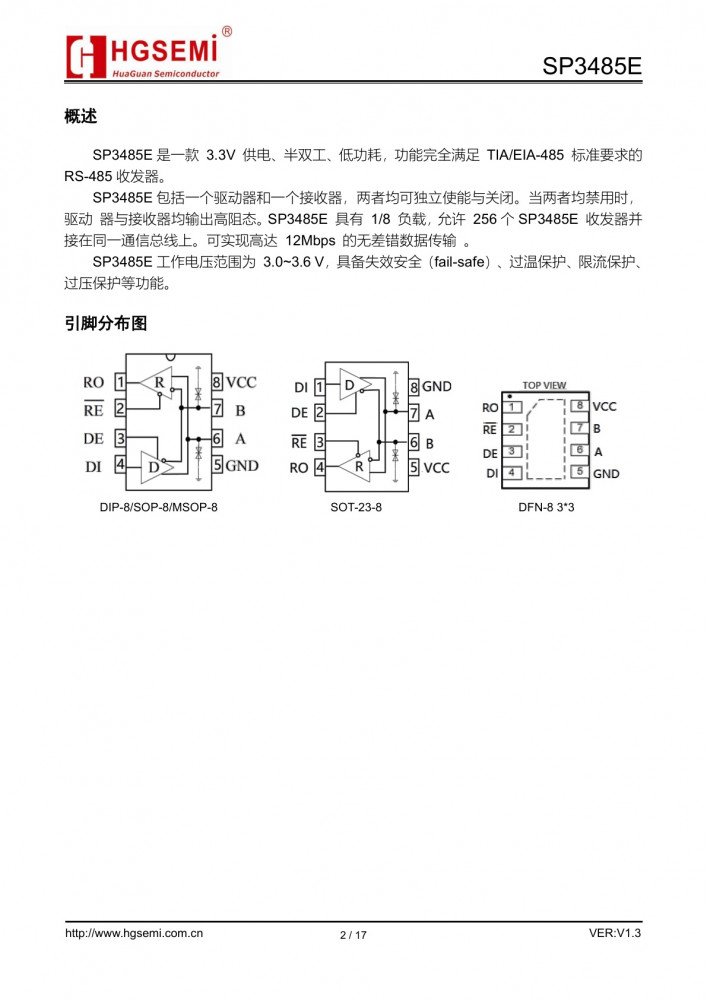 SP3485EIM/TR datasheet page 2