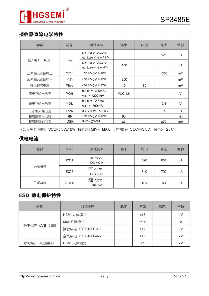 SP3485EIM/TR datasheet page 5
