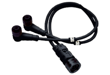 M12 Signal, A-Coded, M12 Push-Pull Ultra-Lock Double-Ended Cordset, 3 Poles, Female (Straight) to Male (90°), 0.34mm² (22 AWG), Black PVC Cable, 1.0m (3.28') Length