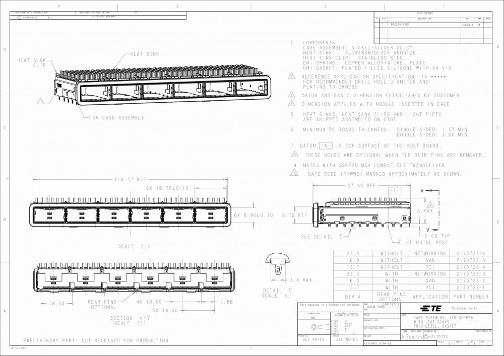 TE Connectivity 2170723-2 drawing page 1