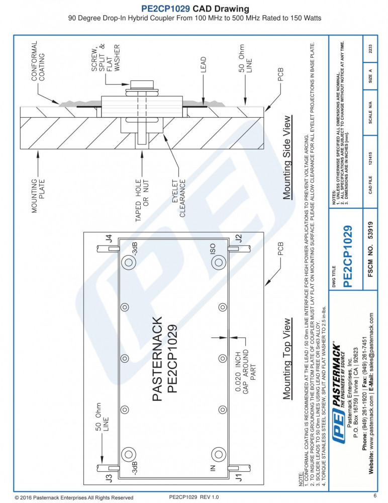PE2CP1029 datasheet page 6