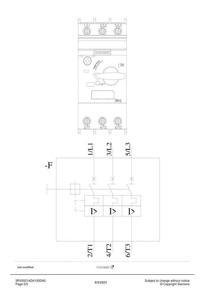 SIEMENS 3RV20214DA100DA0 datasheet page 5
