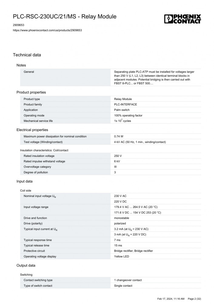 Phoenix Contact 2909653 document page 2
