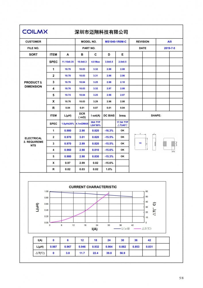 MS1040-1R0M-C specification page 5