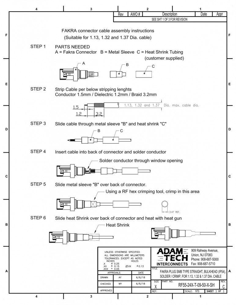 ADAM TECH RF55-24X connector drawing, page 3