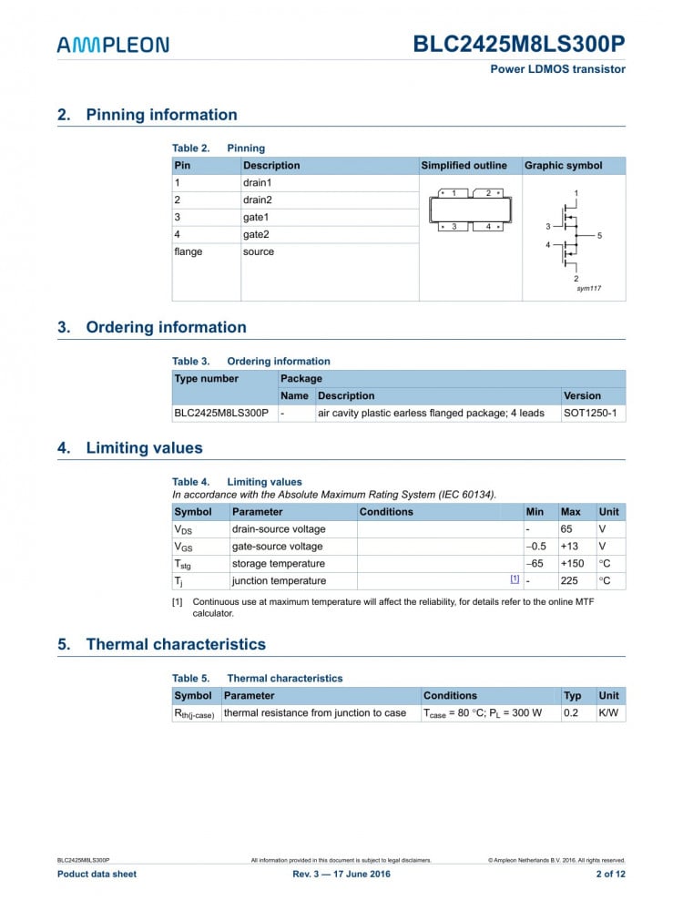 BLC2425M8LS300PZ datasheet page 2