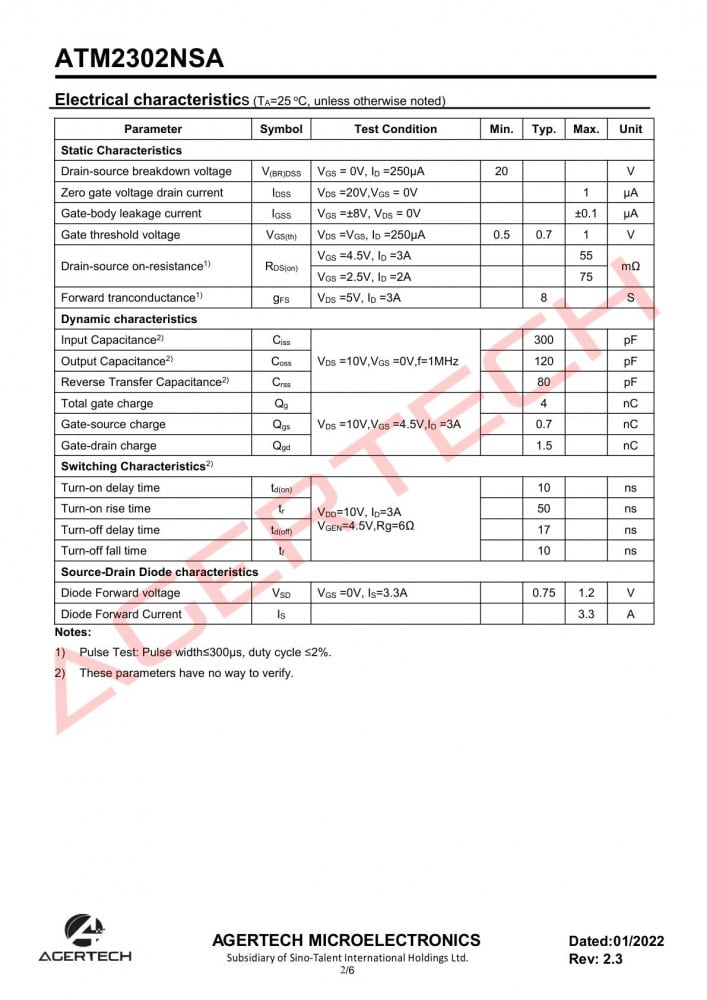 ATM2302NSA datasheet page 2
