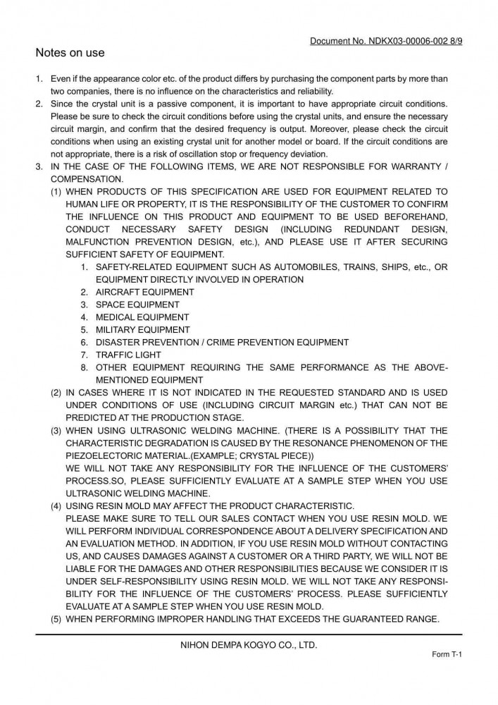 NDK NX3225GA datasheet page 8