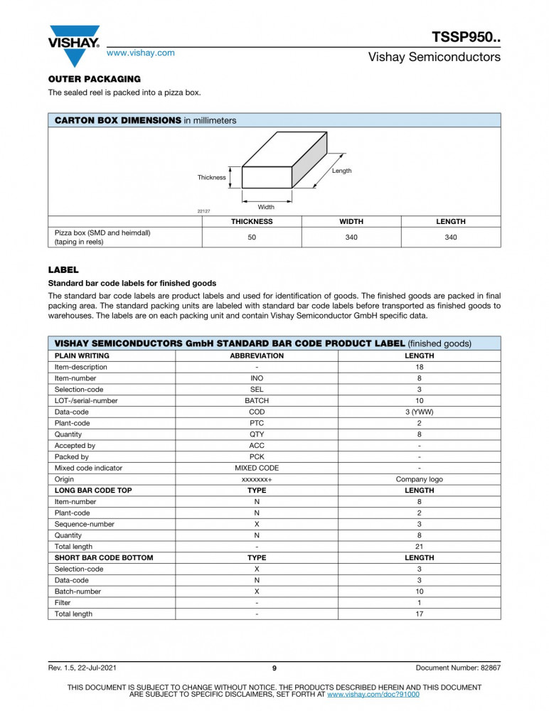 TSSP95056TR datasheet page 9