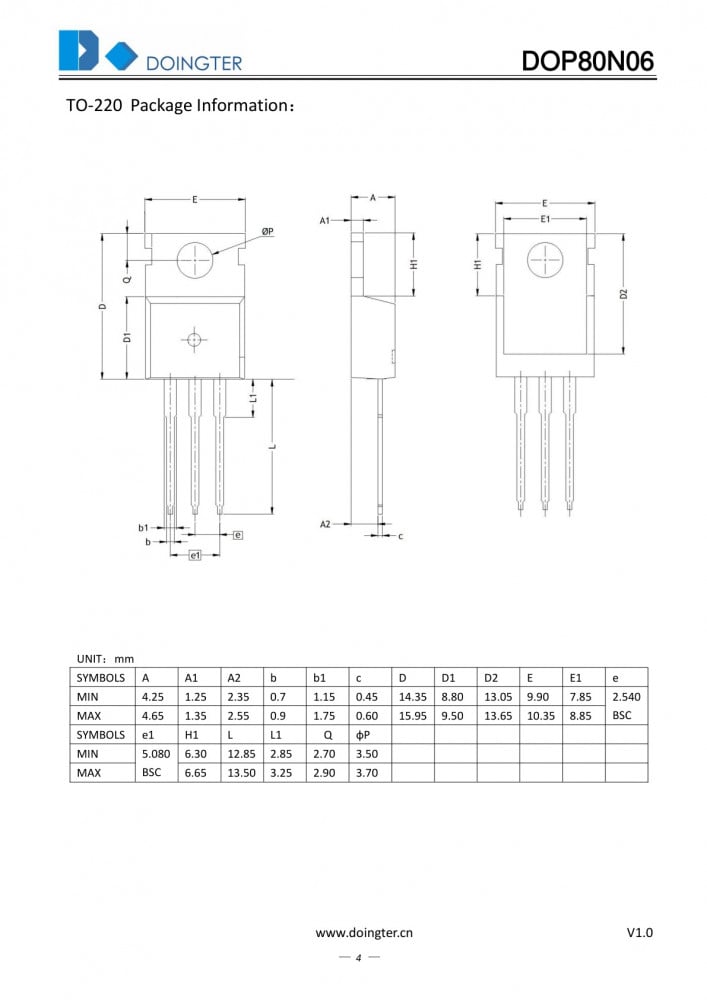 DOP80N06 datasheet page 4