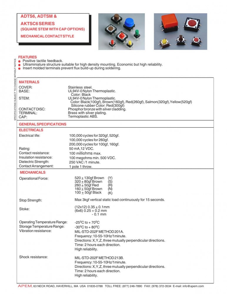 AKTSC61R technical document page 1