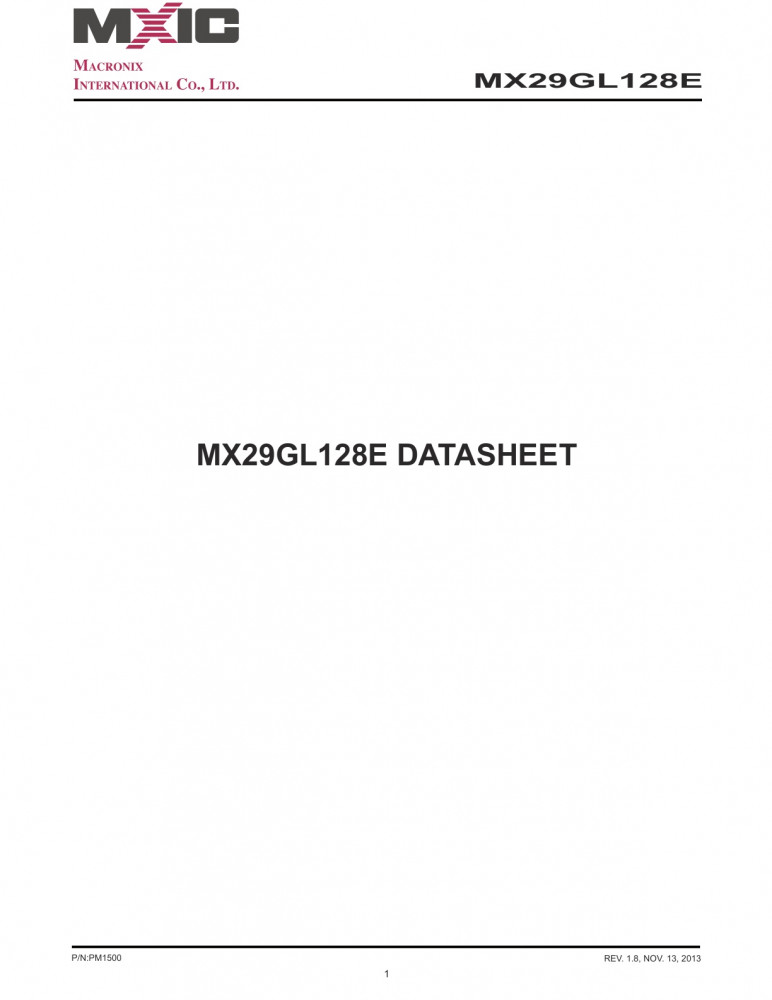 MX29GL128E datasheet page 1