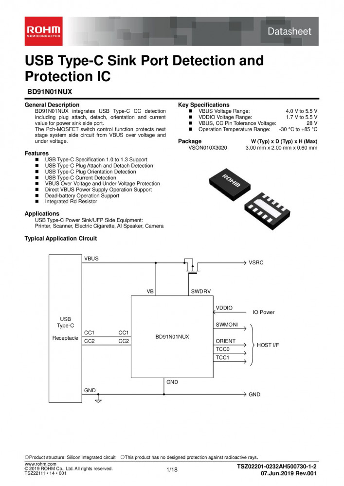 BD91N01NUX-E2 datasheet page 1