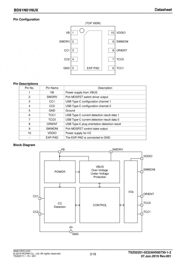 BD91N01NUX-E2 datasheet page 3