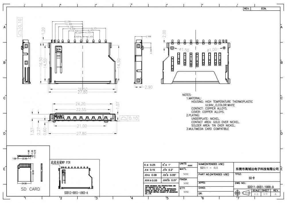 SDD11-00S1-1000-A specification page 2