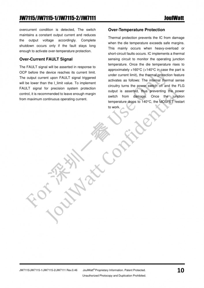 JW7115-2 datasheet page 10