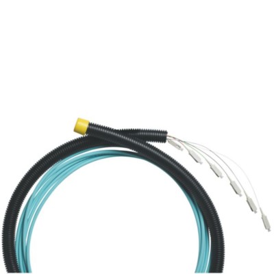 Pre-Terminated Fiber Optic Cable OM3 Tight 12 Fiber LC/LC 140M