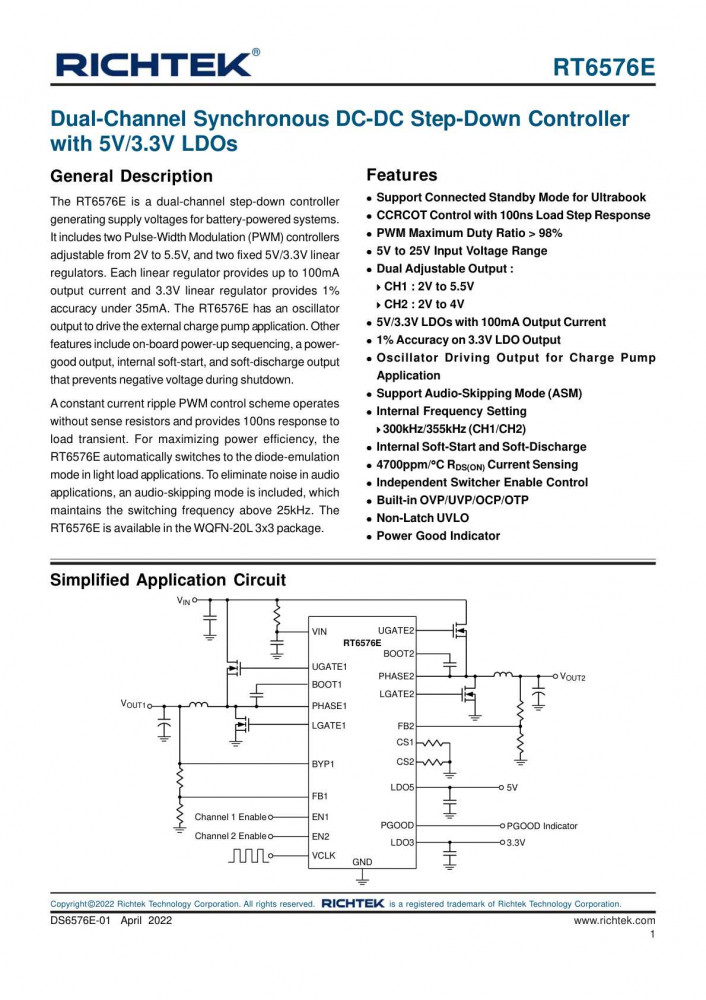 RT6576E technical document page 1