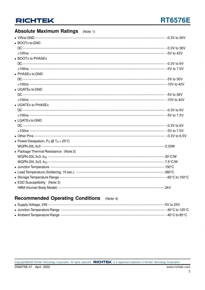 RT6576E technical document page 5