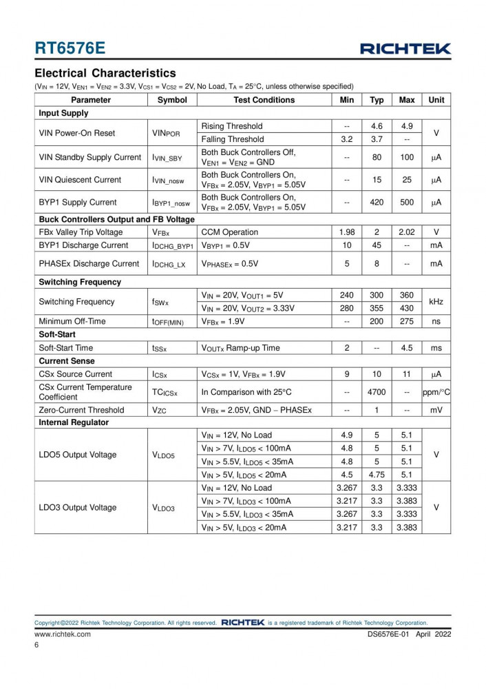 RT6576E technical document page 6