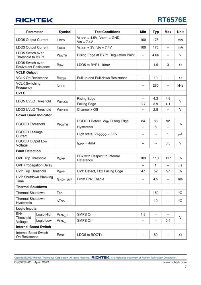 RT6576E technical document page 7
