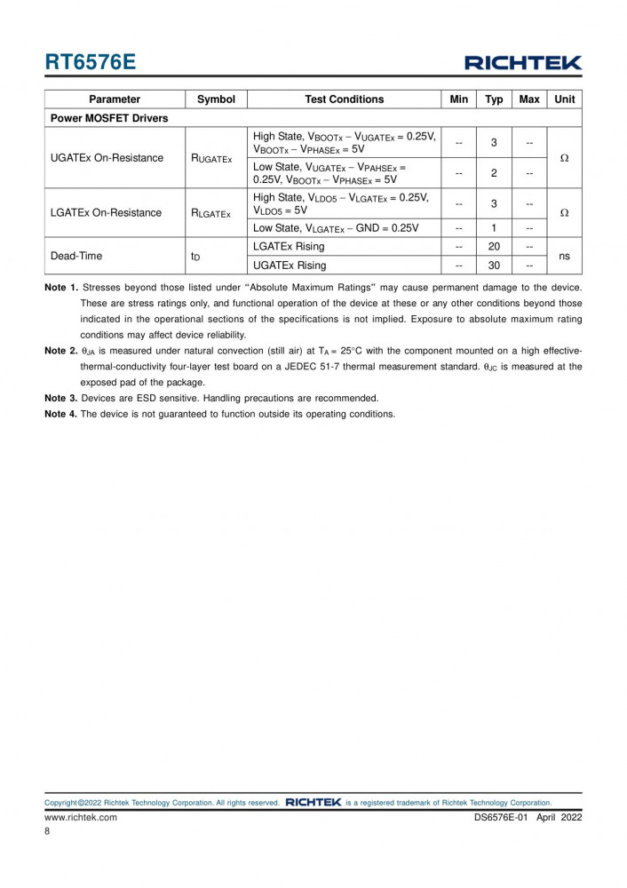 RT6576E technical document page 8