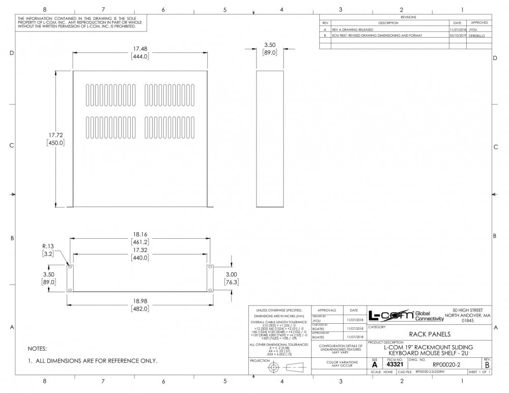 L-com RP00020-2 technical drawing document preview