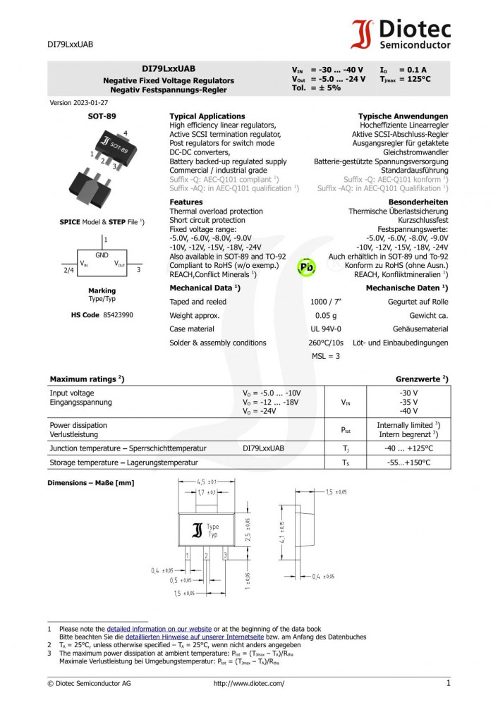 DI79L09UAB datasheet page 1