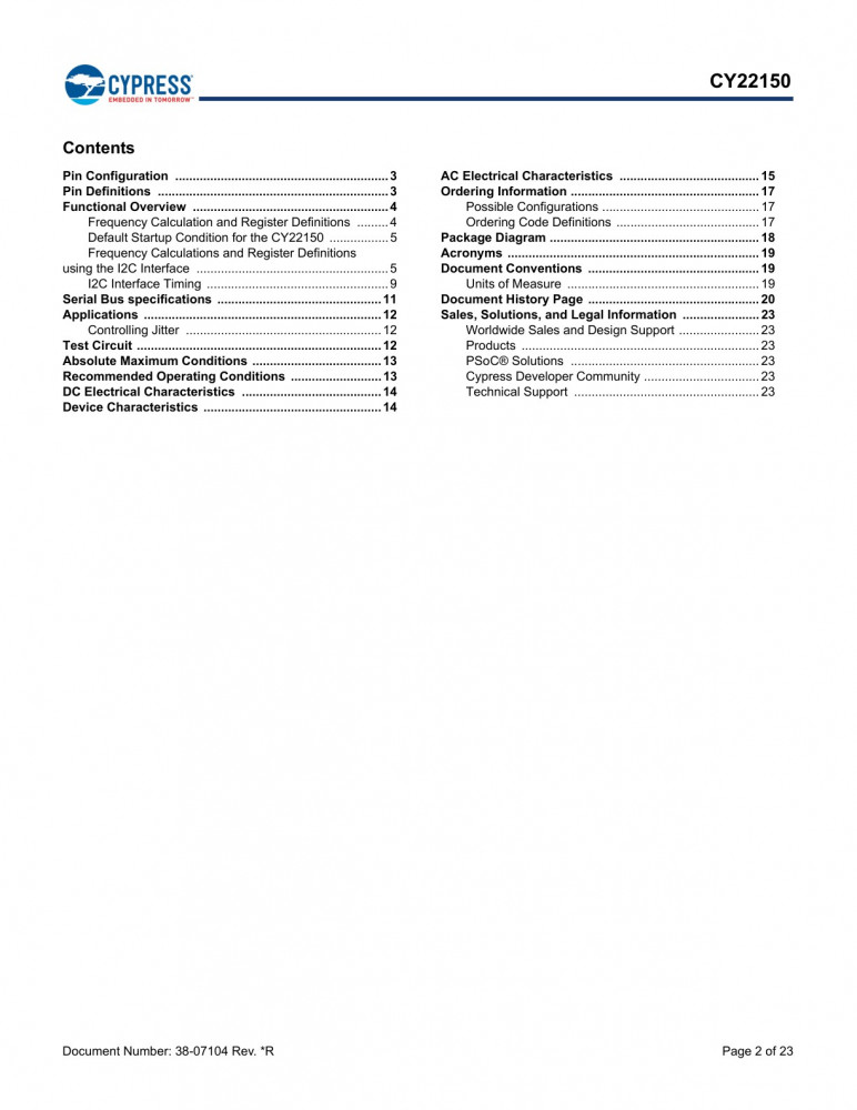CY22150 datasheet page 3