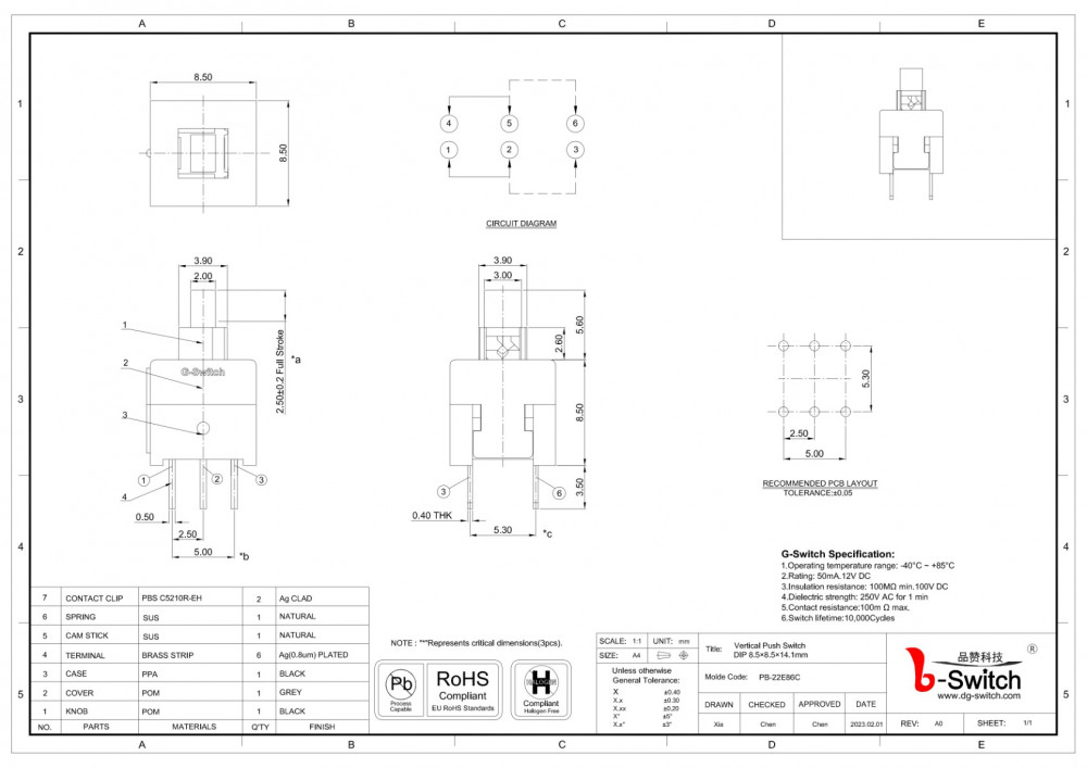 PB-22E86C manufacturer drawing